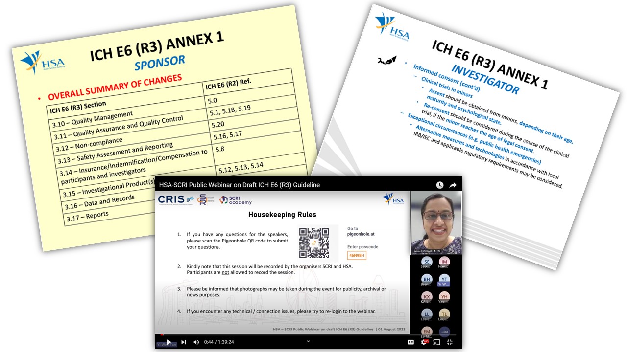 SCRI HSA Public Webinar on Draft ICH E6 R3 Good Clinical Practice ...